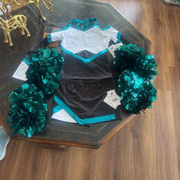 CC Cheerleading | Other | Black And Teal Cheerleading Set New Dance ...